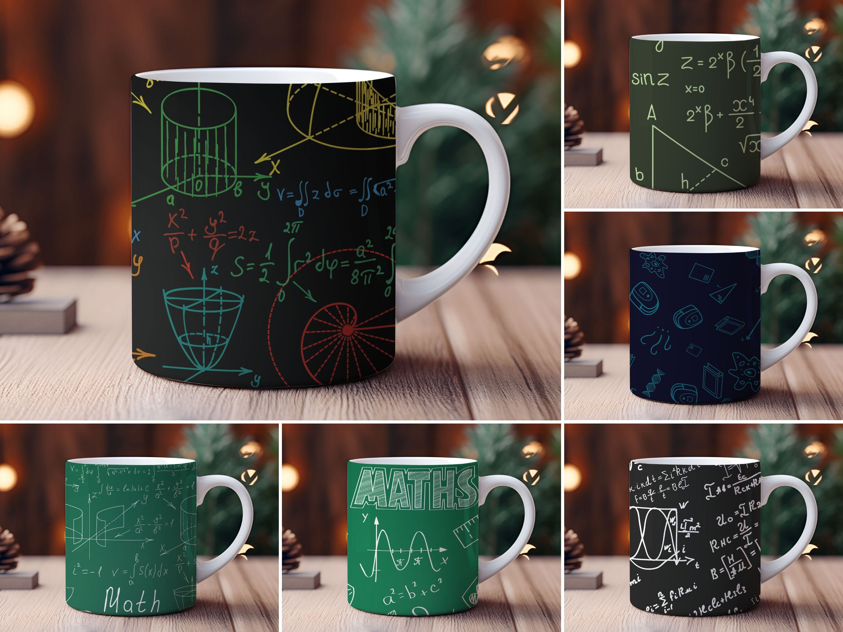20 Math Sign Mug Wrap PNG Sublimation Design Bundle Coffee Cup Instant ...