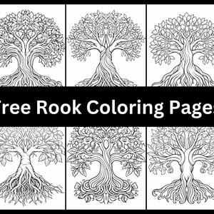 50 Tree Root Coloring Pages, Adult Coloring Pages, Stress Relieve ...
