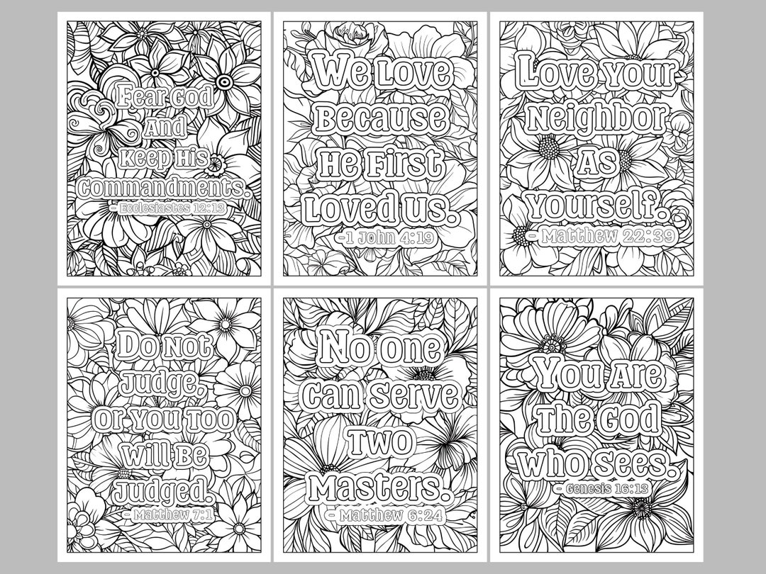 Bible Verse Coloring Pages, Faith Based Coloring Book, Bible Verse ...