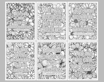 Bible Verse Scripture Coloring Book, Faith Based Coloring Book, Bible ...