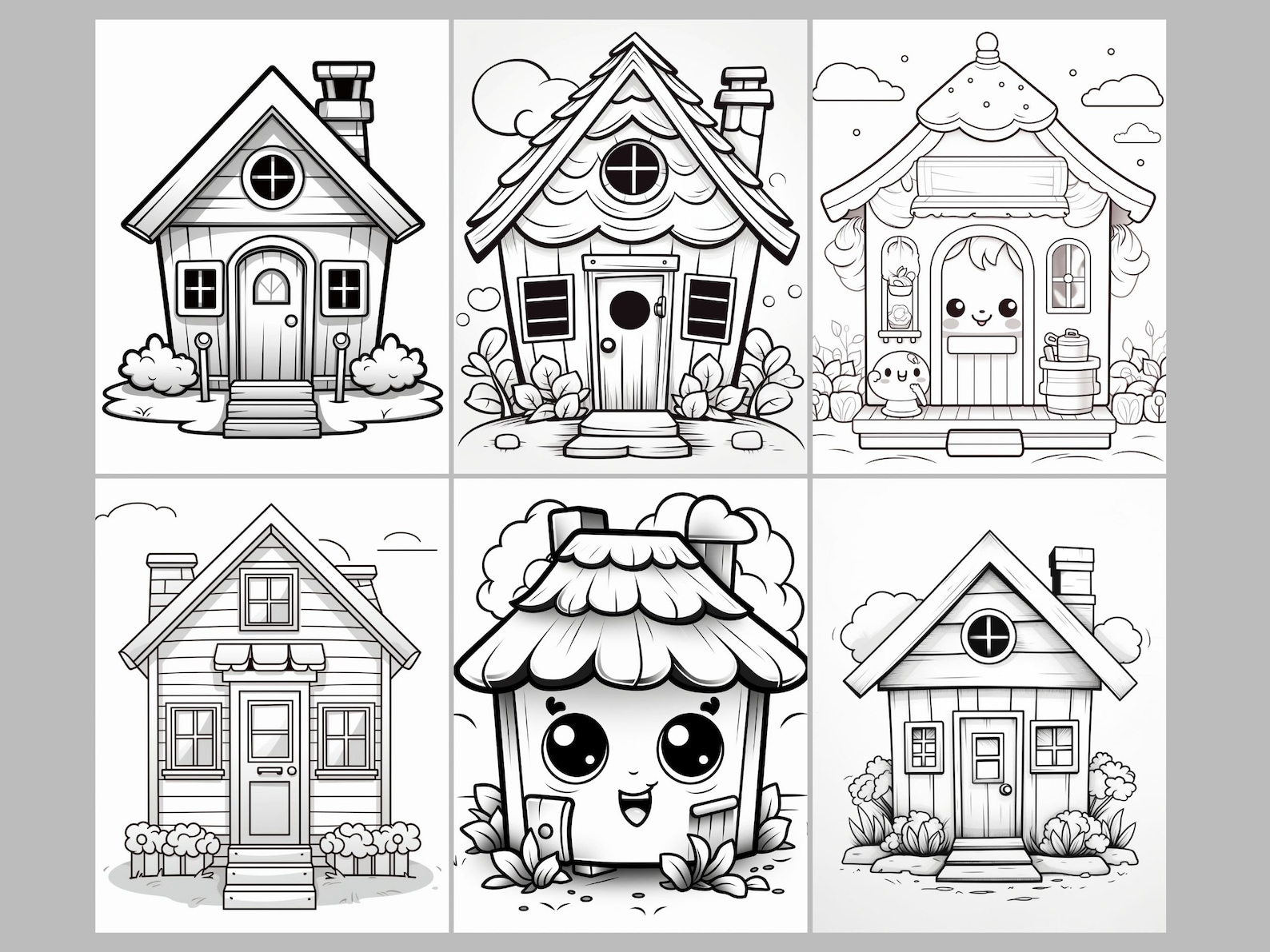 50 Kawaii Tiny Houses Coloring Book, Coloring Pages to Relax and Unwind ...