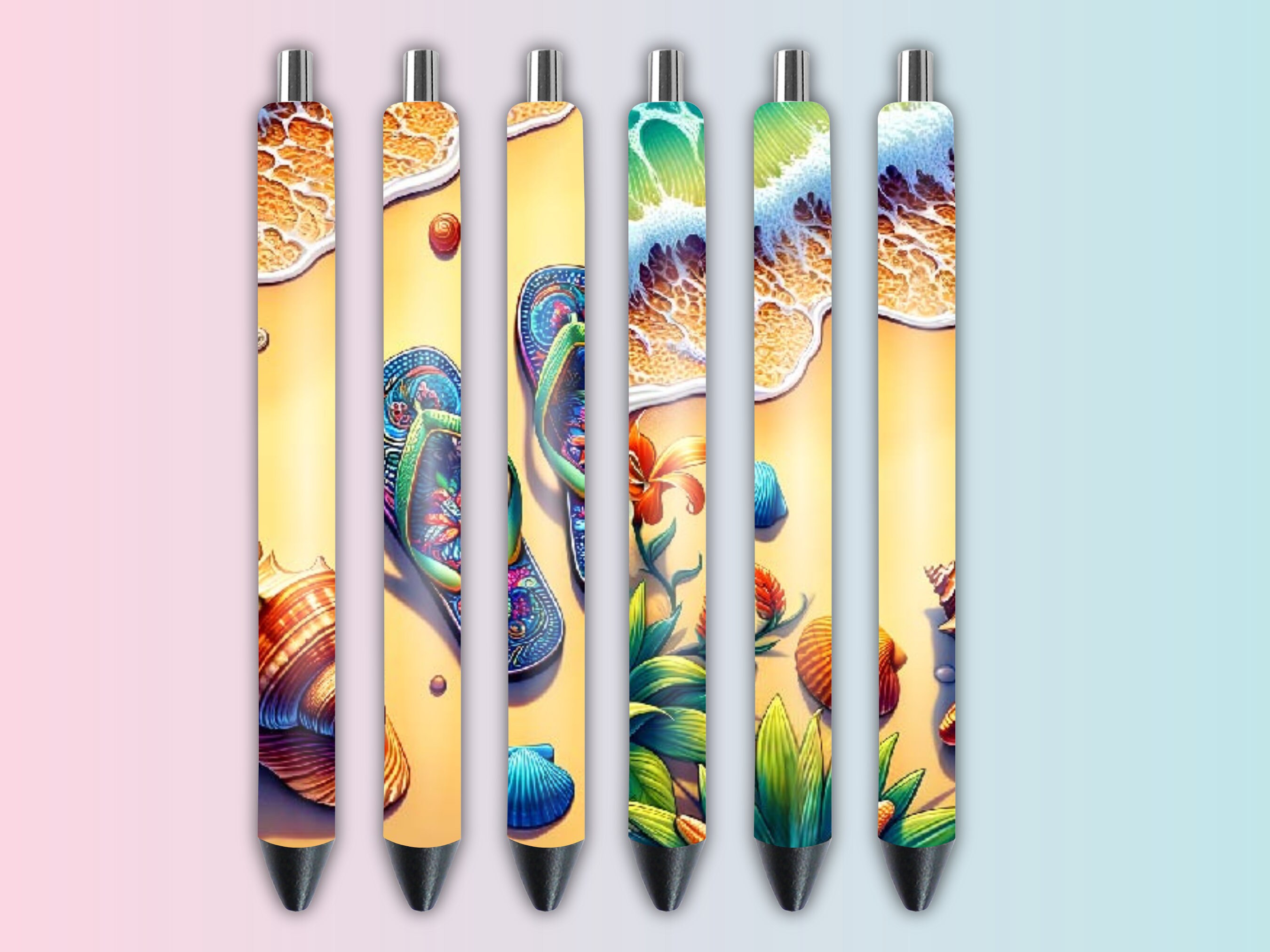 Summer Beach Pen Wraps, Pen Wrap Bundle, Pen Wrap Sublimation Designs ...
