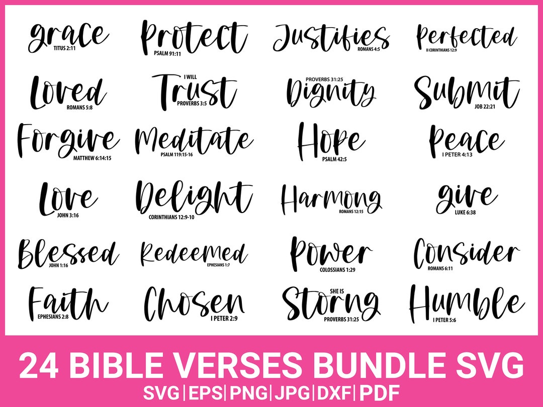 Bible Verses Bundle SVG, Faith Svg, Religious Svg, Jesus, Inspirational ...