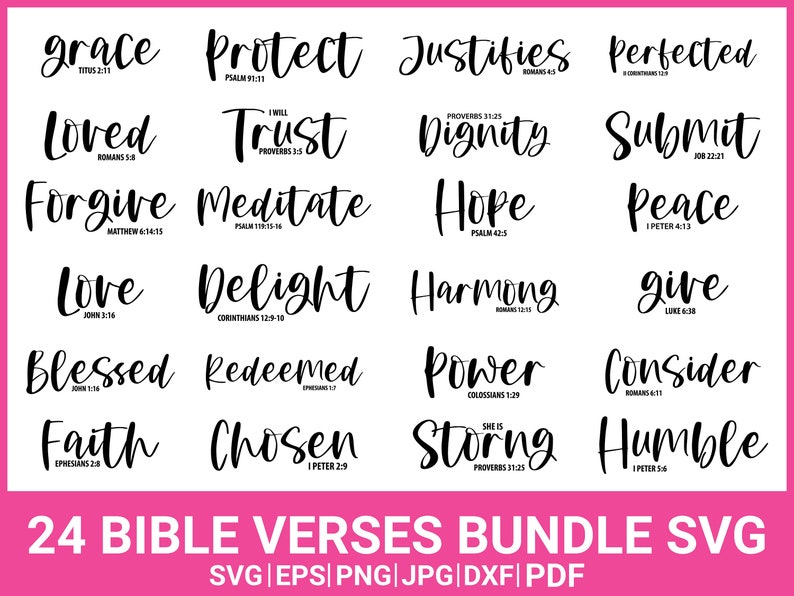 Bible Verses Bundle SVG, Faith Svg, Religious Svg, Jesus, Inspirational ...