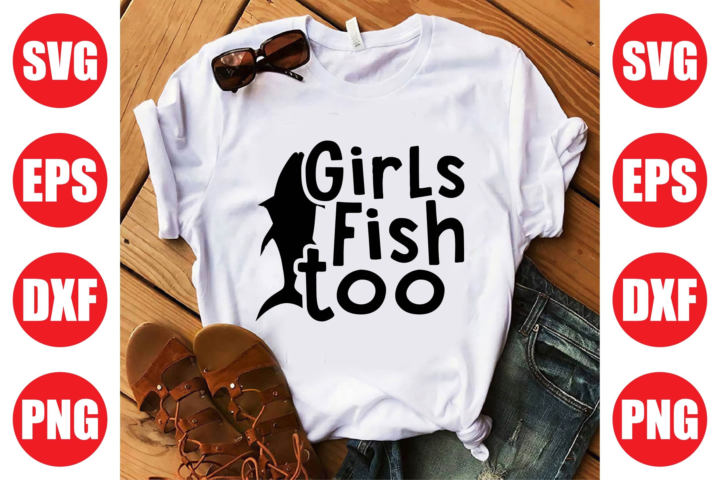 Girls Fish Too Svg, Reel Girls Fish Svg, Bass Fish Svg, Girl Fishing ...