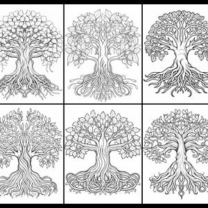 50 Tree Root Coloring Pages, Adult Coloring Pages, Stress Relieve ...