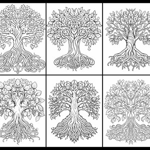 50 Tree Root Coloring Pages, Adult Coloring Pages, Stress Relieve ...