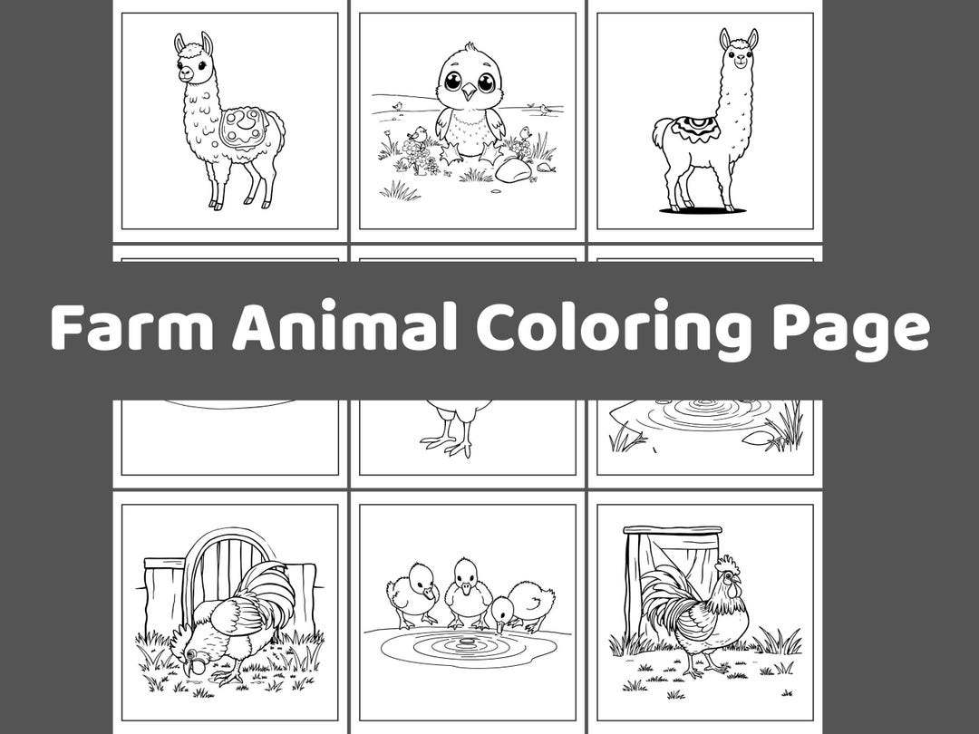 Farm Animal Coloring Pages for Kids, 150+ Pages Farm Activity Sheet ...