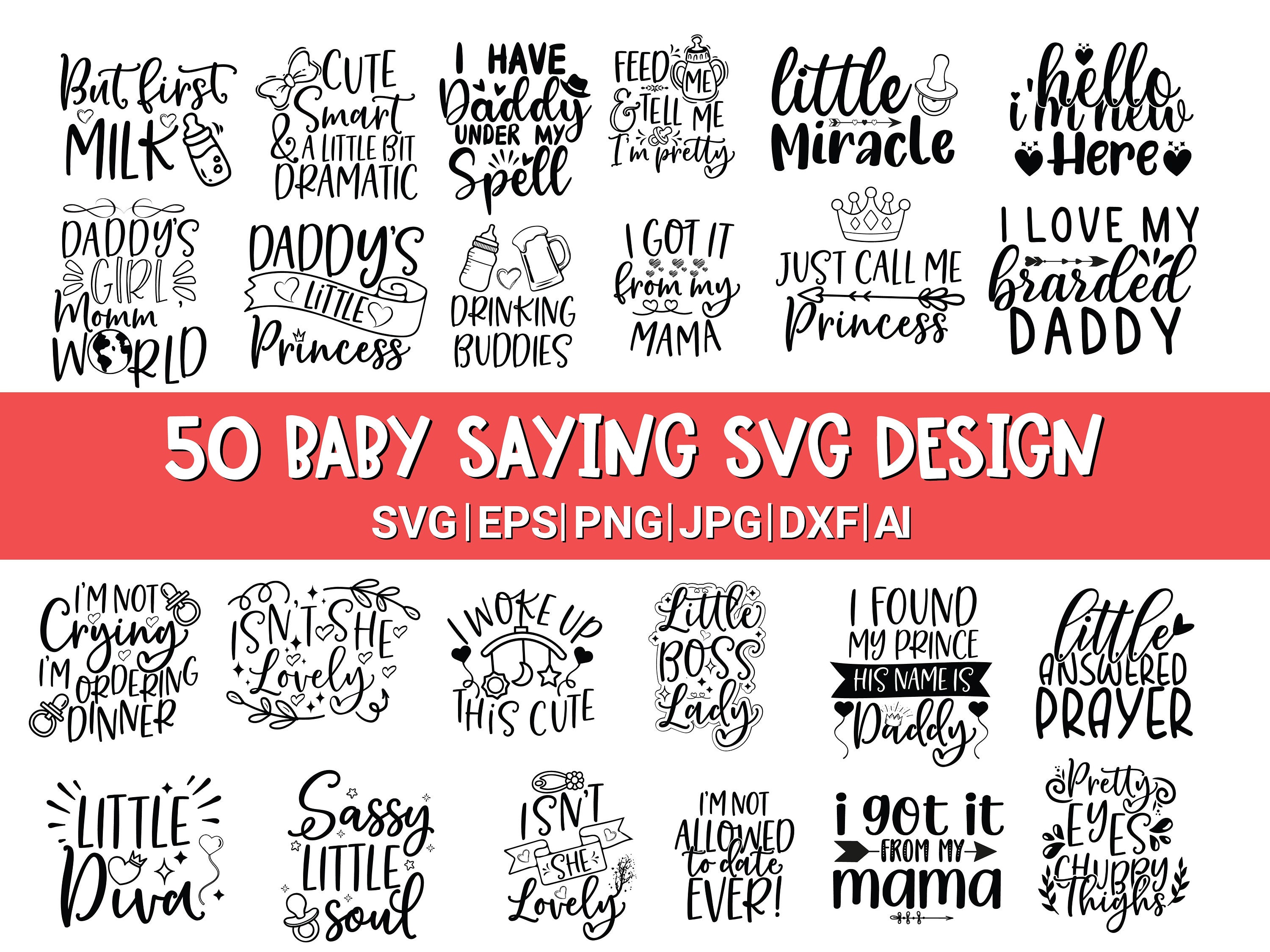 Baby Svg Bundle, Funny Baby Svg, Baby Newborn Svg, Baby Quote Svg, Baby ...