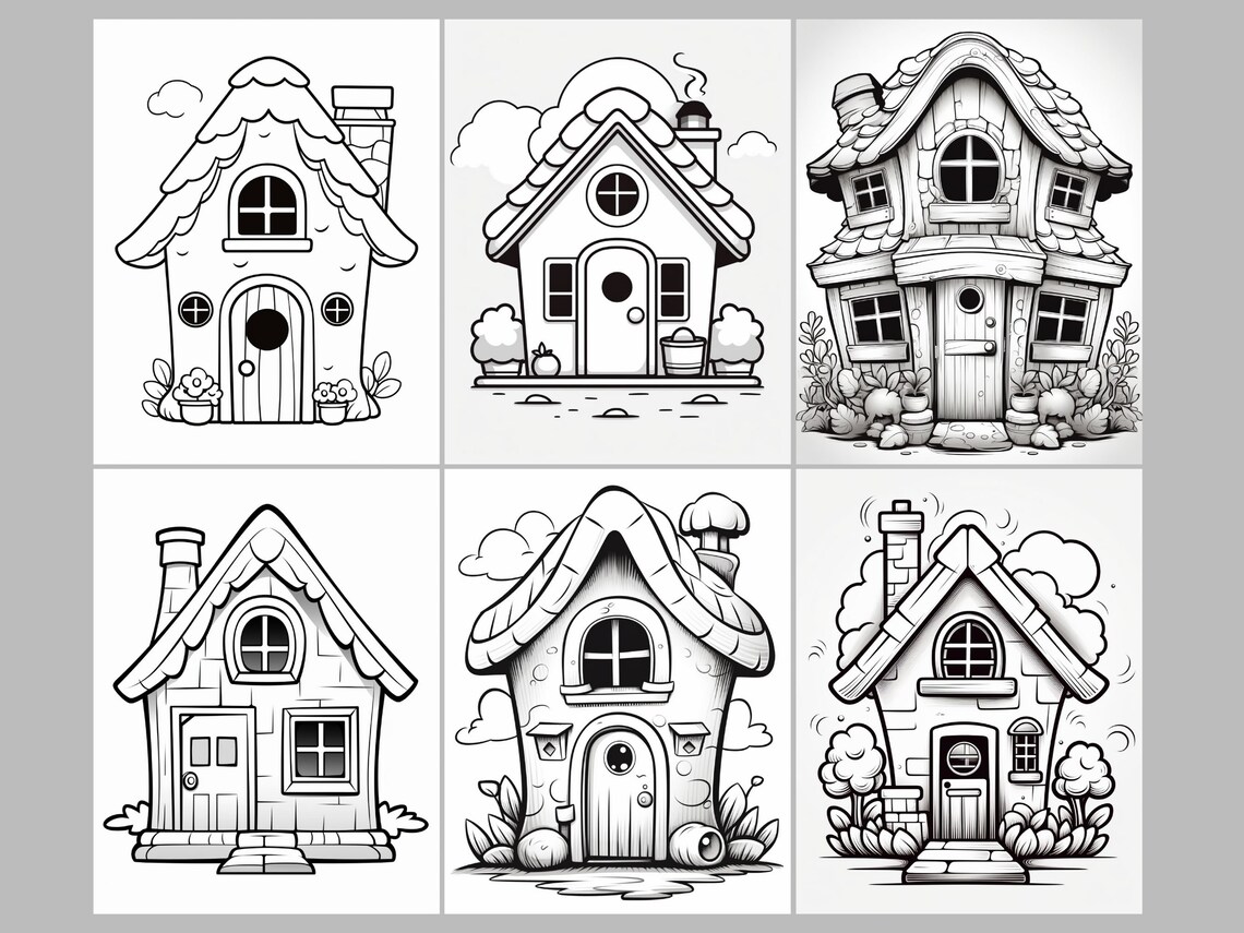 50 Kawaii Tiny Houses Coloring Book, Coloring Pages to Relax and Unwind ...