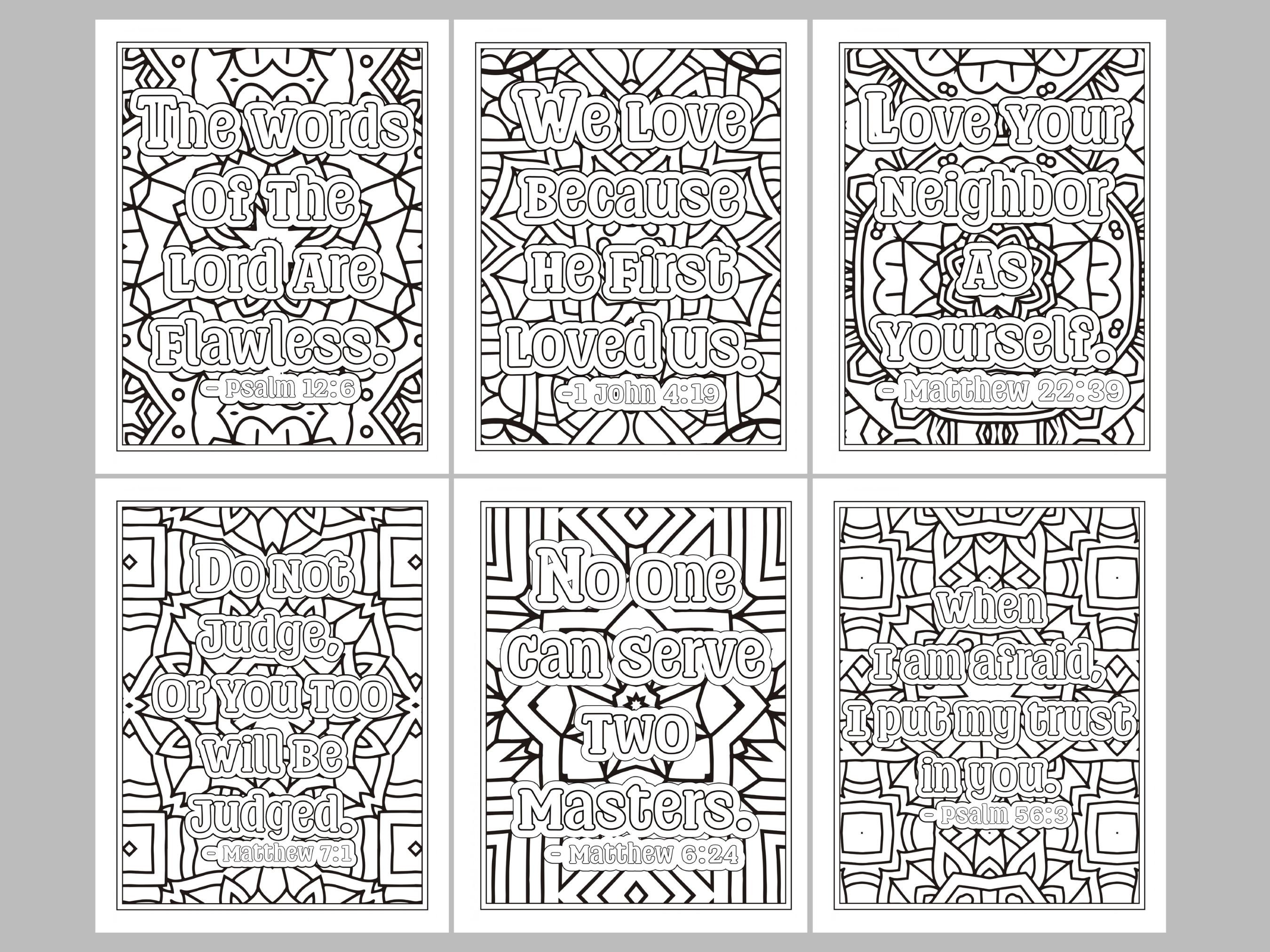 20+ Bible Verse Coloring Pages, Faith Based Coloring Book, Bible Verse ...