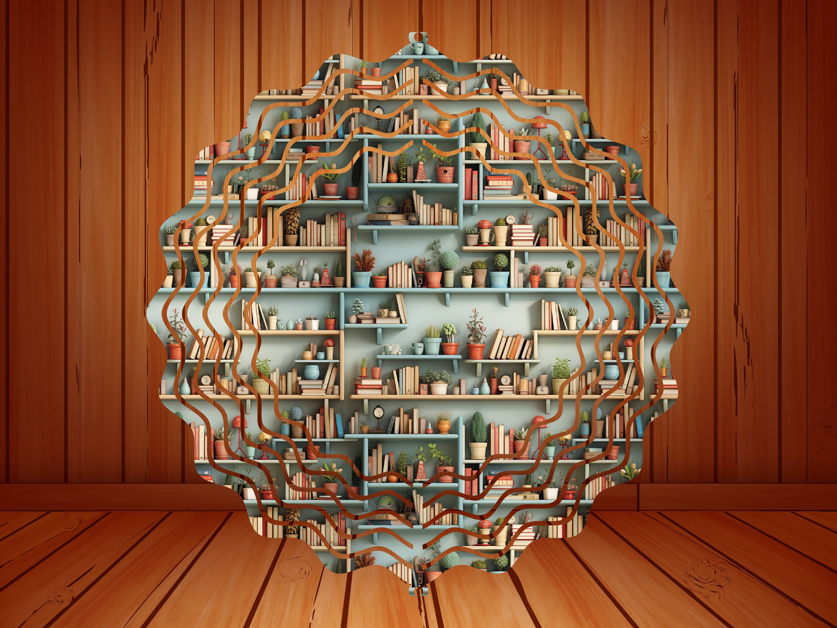 Modern Bookshelf Wind Spinner Wind Spinner PNG Wind Spinner Sublimation ...