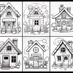 60+ Kawaii Tiny Houses Coloring Book, Coloring Pages & 8 Covers to ...
