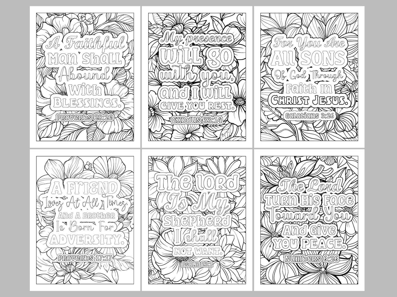 Scripture Coloring Pages, Faith Based Coloring Book, Bible Verse ...