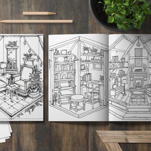 90+ Pocket Room, Coloring Book, Digital Coloring, Relaxing Book, Stress ...