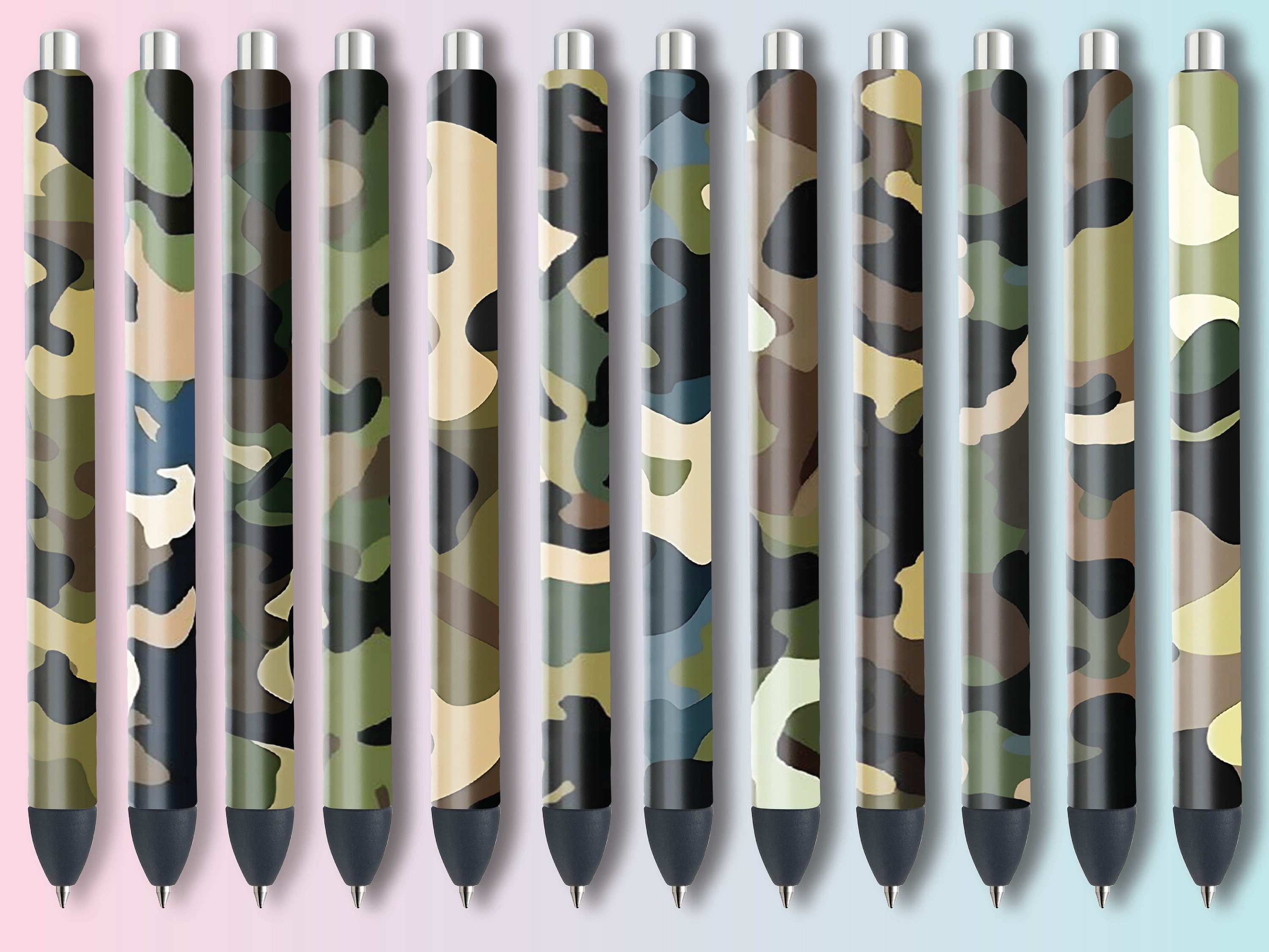 60 Military Camouflage Patterns PNG Pen Wrap Bundle, Pen Wrap ...