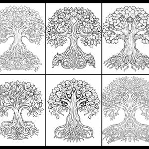 50 Tree Root Coloring Pages, Adult Coloring Pages, Stress Relieve ...