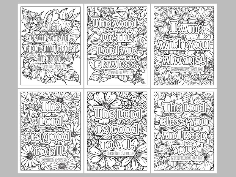 Bible Verse Coloring Pages, Faith Based Coloring Book, Bible Verse ...