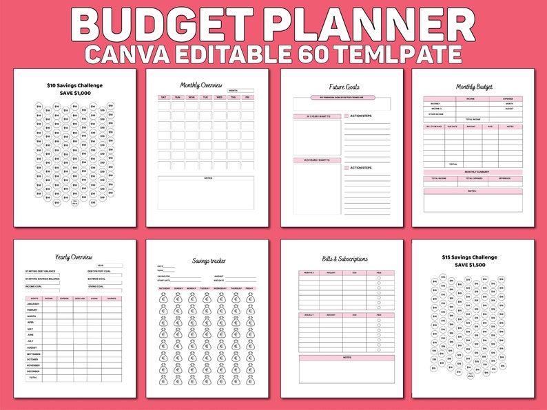 Editable Budget Planner Bundle Digital PDF, Fillable Budget Tracker ...