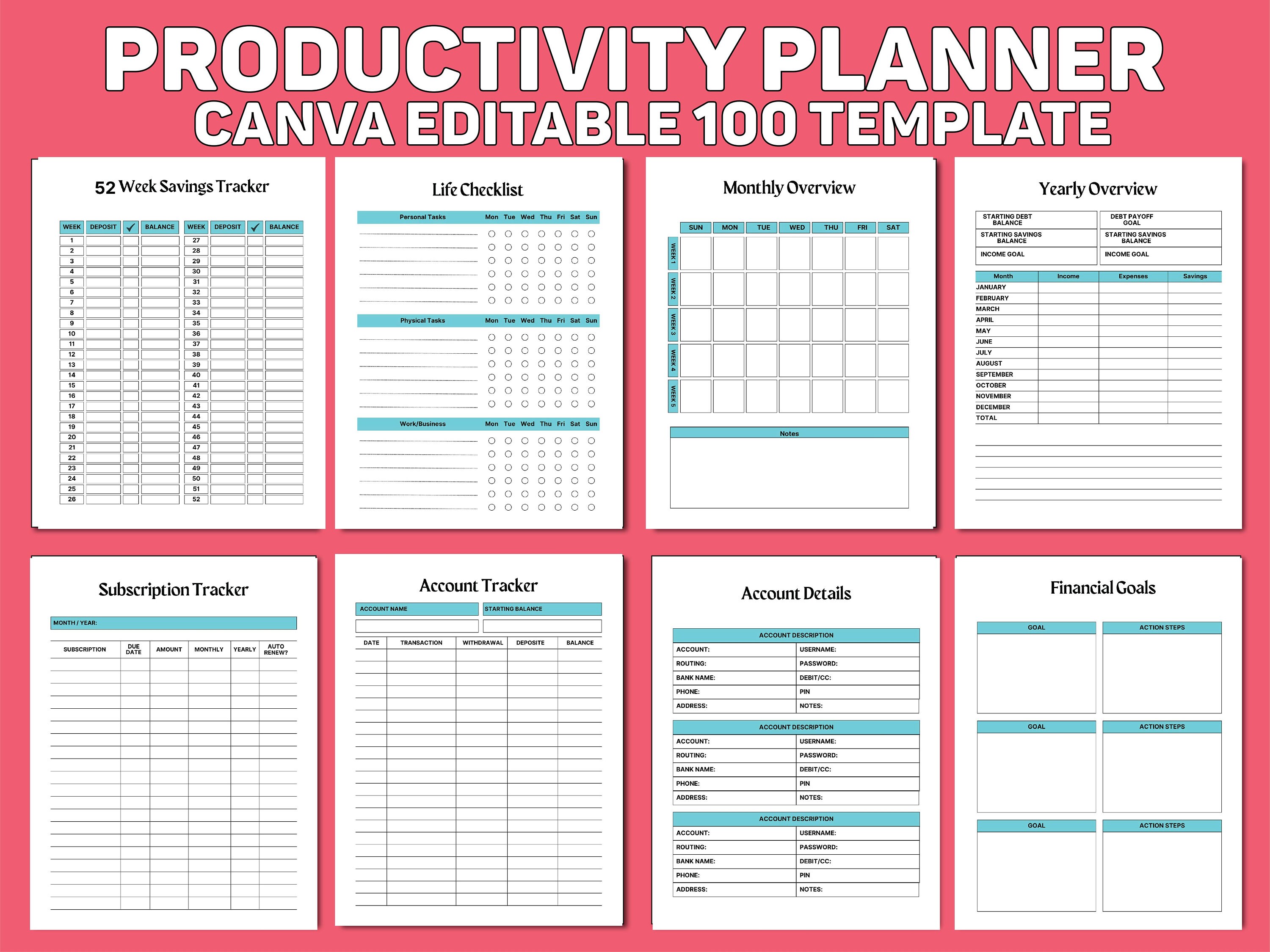 Productivity Planner Printable Daily Productivity Pdf Ultimate Life ...
