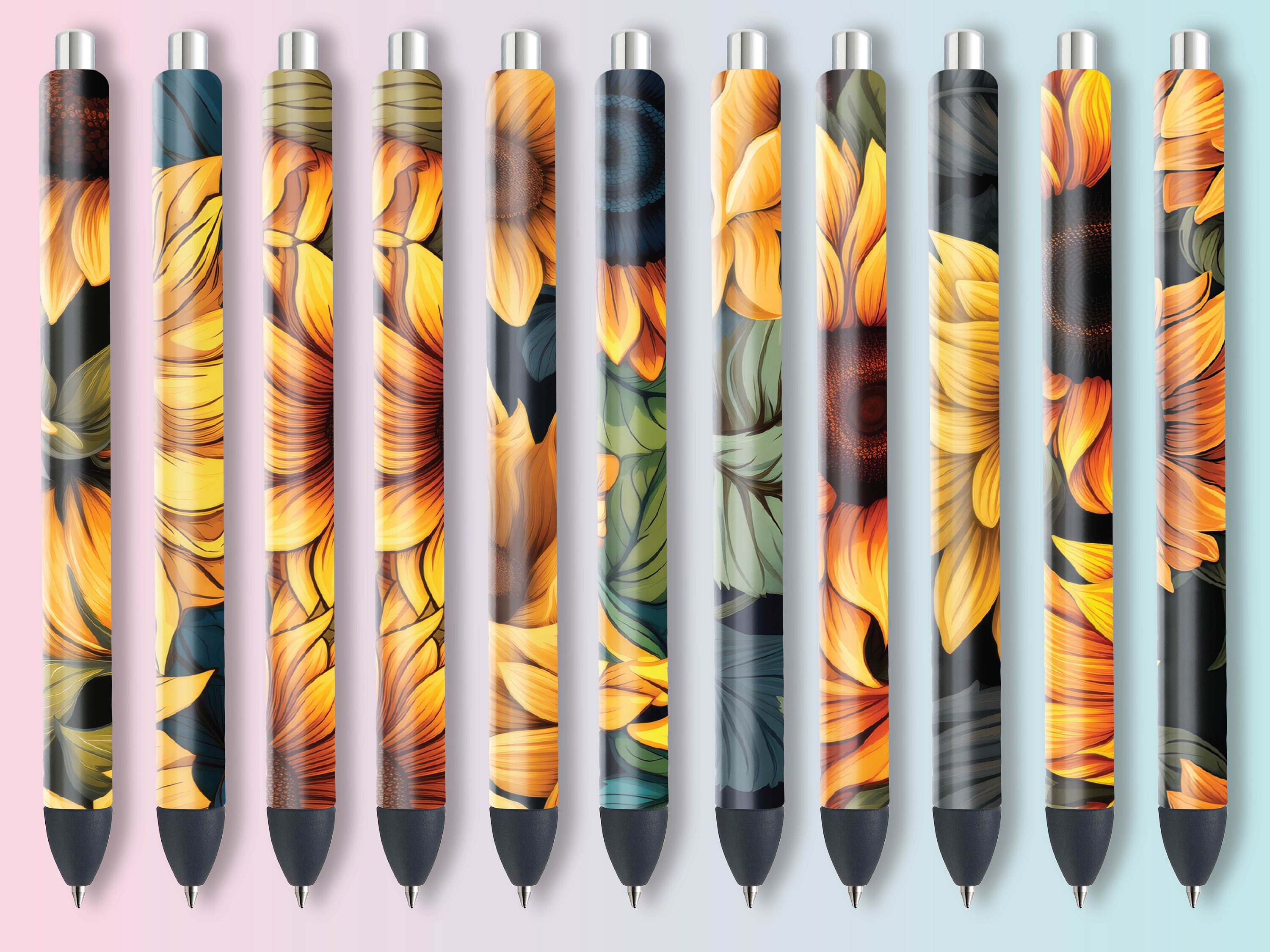 35 Sunflower PNG Pen Wrap Bundle, Pen Wrap Sublimation Designs, Pen ...