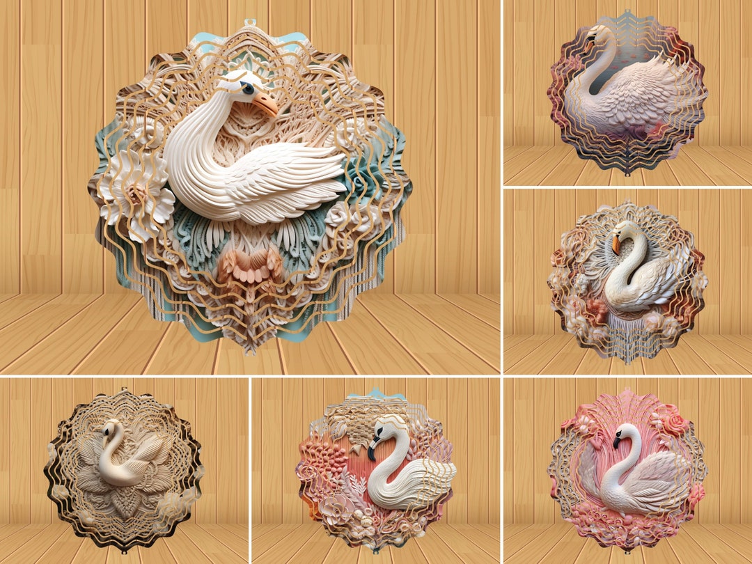 20 3D Swan Wind Wind Spinner Bundle, Wind Spinner PNG, Wind Spinner ...