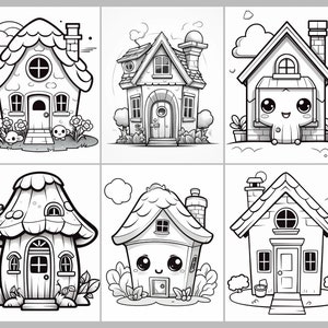 50 Kawaii Tiny Houses Coloring Book, Coloring Pages to Relax and Unwind ...