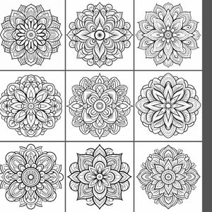 50 Beautiful Mandala Coloring Pages, Stress Relieve Mandalas, Printable ...