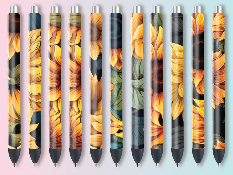 35 Sunflower PNG Pen Wrap Bundle, Pen Wrap Sublimation Designs, Pen ...