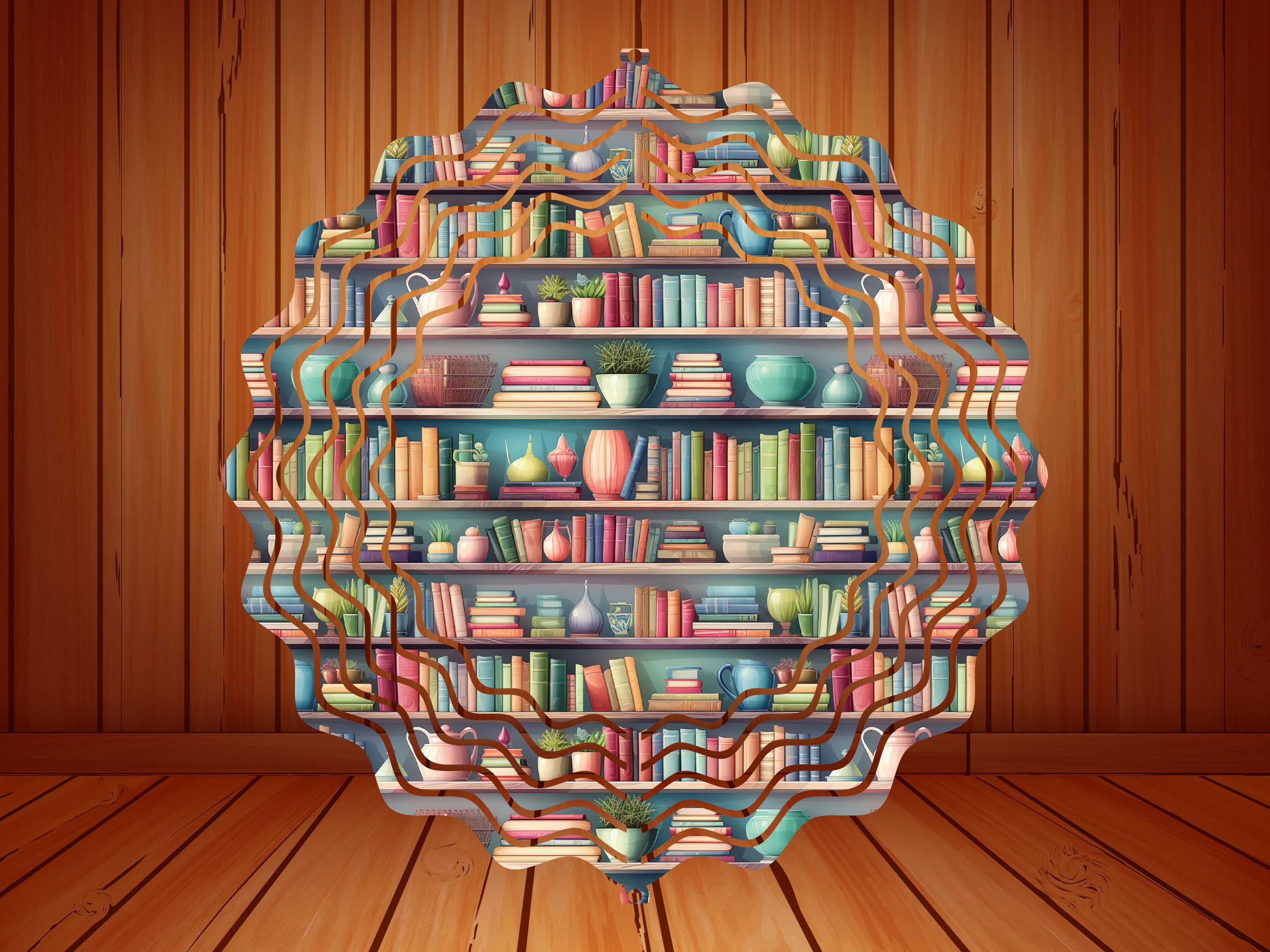 Modern Bookshelf Wind Spinner Wind Spinner PNG Wind Spinner Sublimation ...