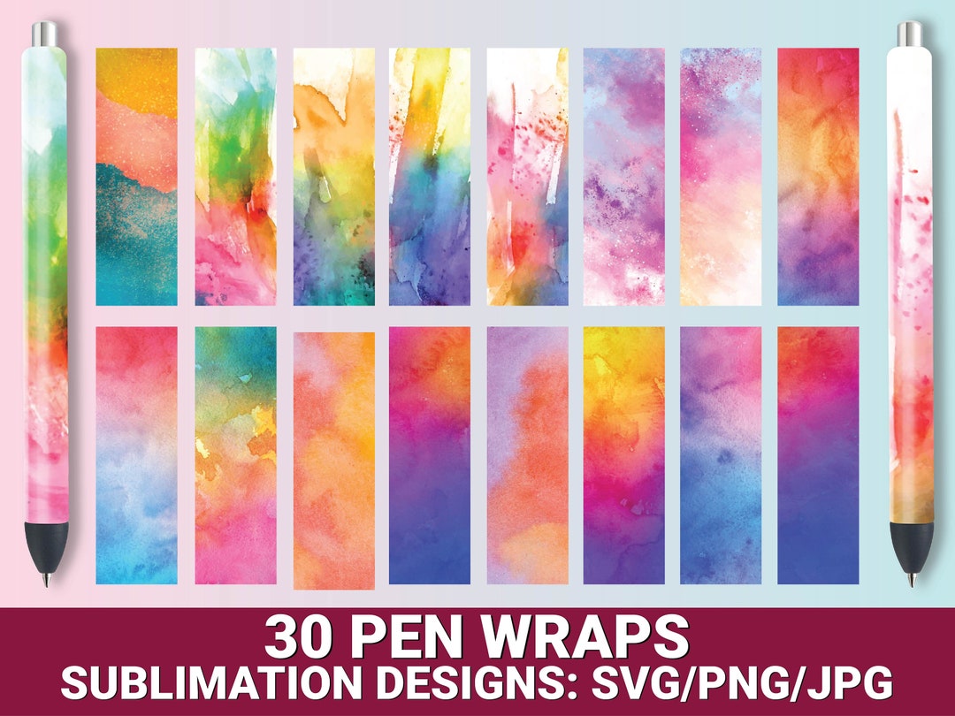 Pen Wrap, Epoxy Pen Wraps, Watercolor Pen Wraps, Glitter Pen Wraps ...