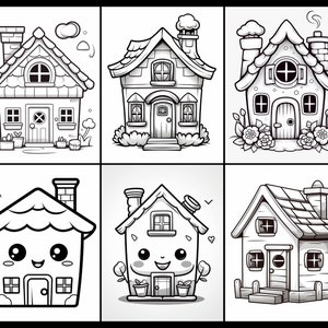 60+ Kawaii Tiny Houses Coloring Book, Coloring Pages & 8 Covers to ...