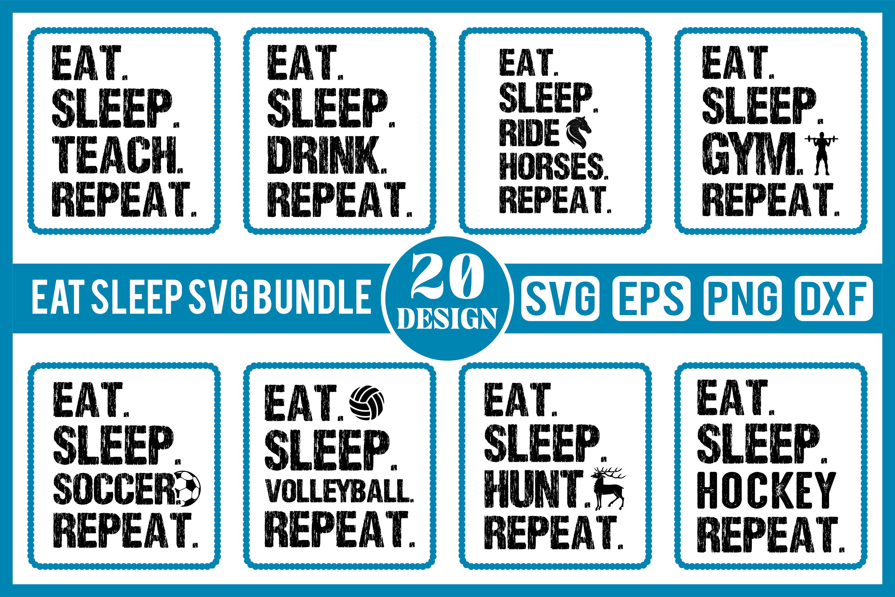 Eat Sleep Repeat Svg Bundle, Eat Sleep Game Svg, Eat Sleep Hockey Svg ...