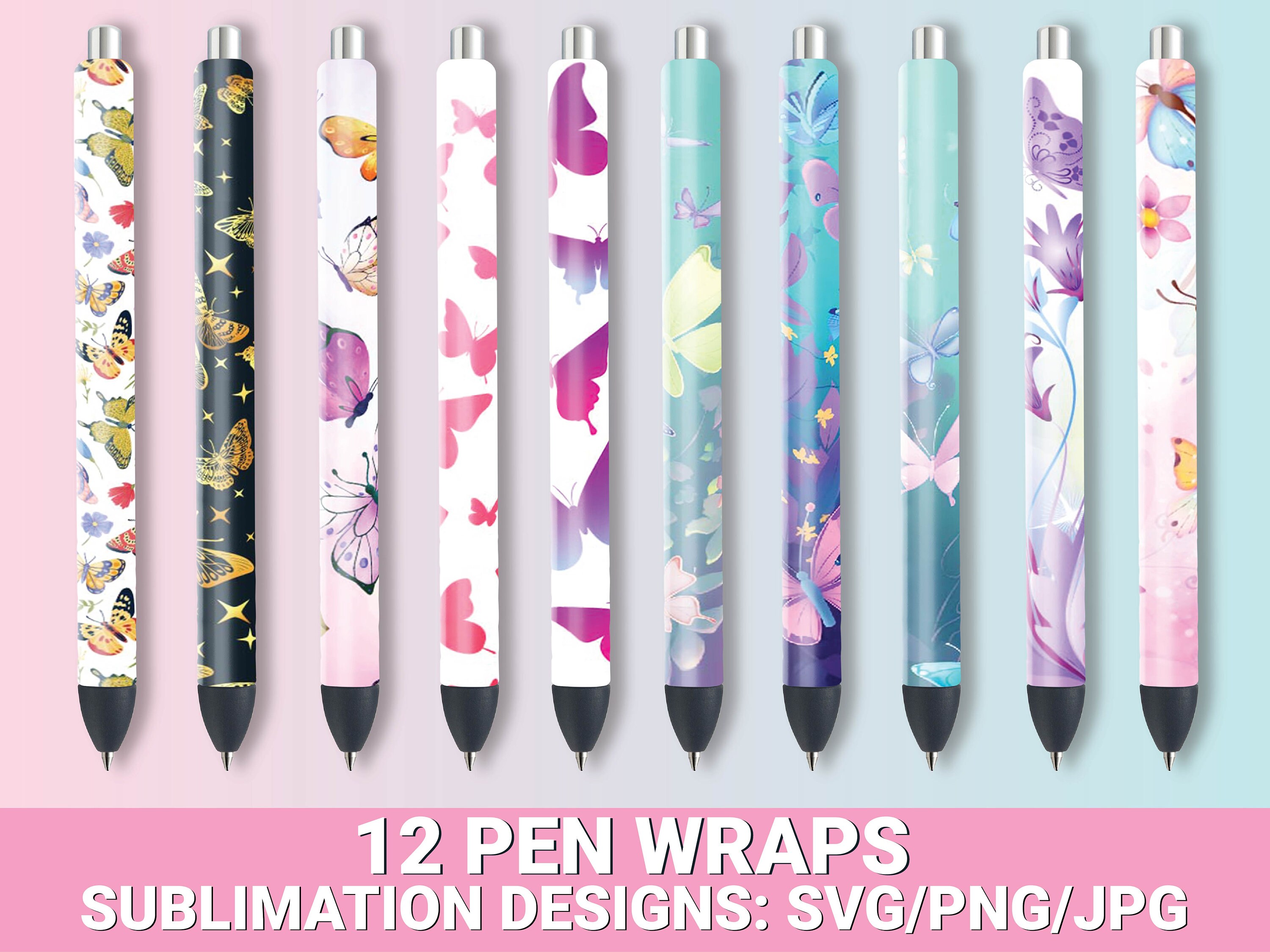 Pen Wrap Waterslide, Butterfly Pen Wrap, Pen Wrap Sublimation, Pen Wrap ...