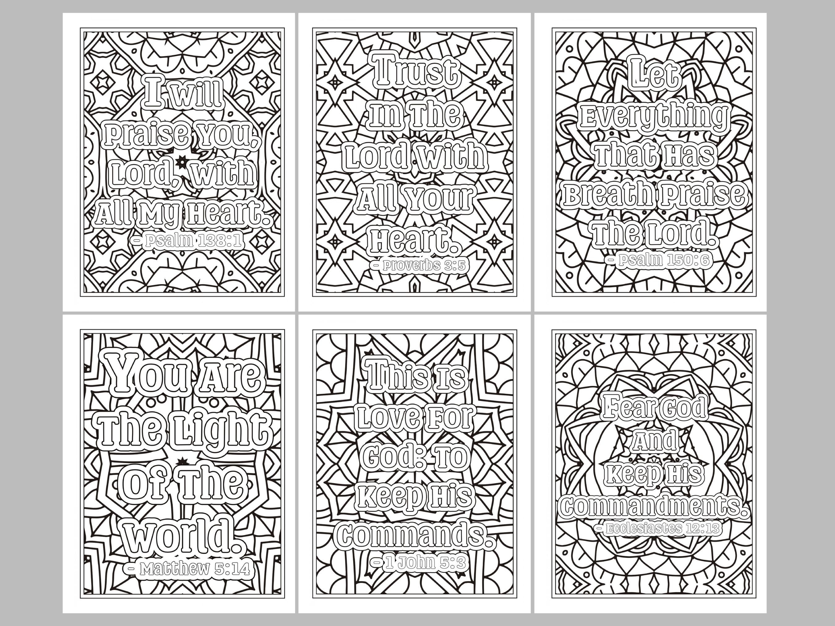 20+ Bible Verse Coloring Pages, Faith Based Coloring Book, Bible Verse ...