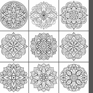 50 Beautiful Mandala Coloring Pages, Stress Relieve Mandalas, Printable ...