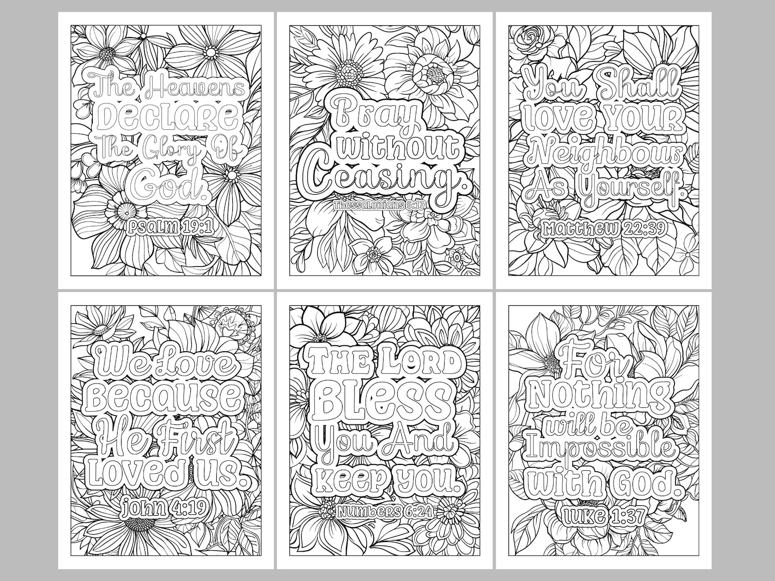 Scripture Coloring Pages, Faith Based Coloring Book, Bible Verse ...
