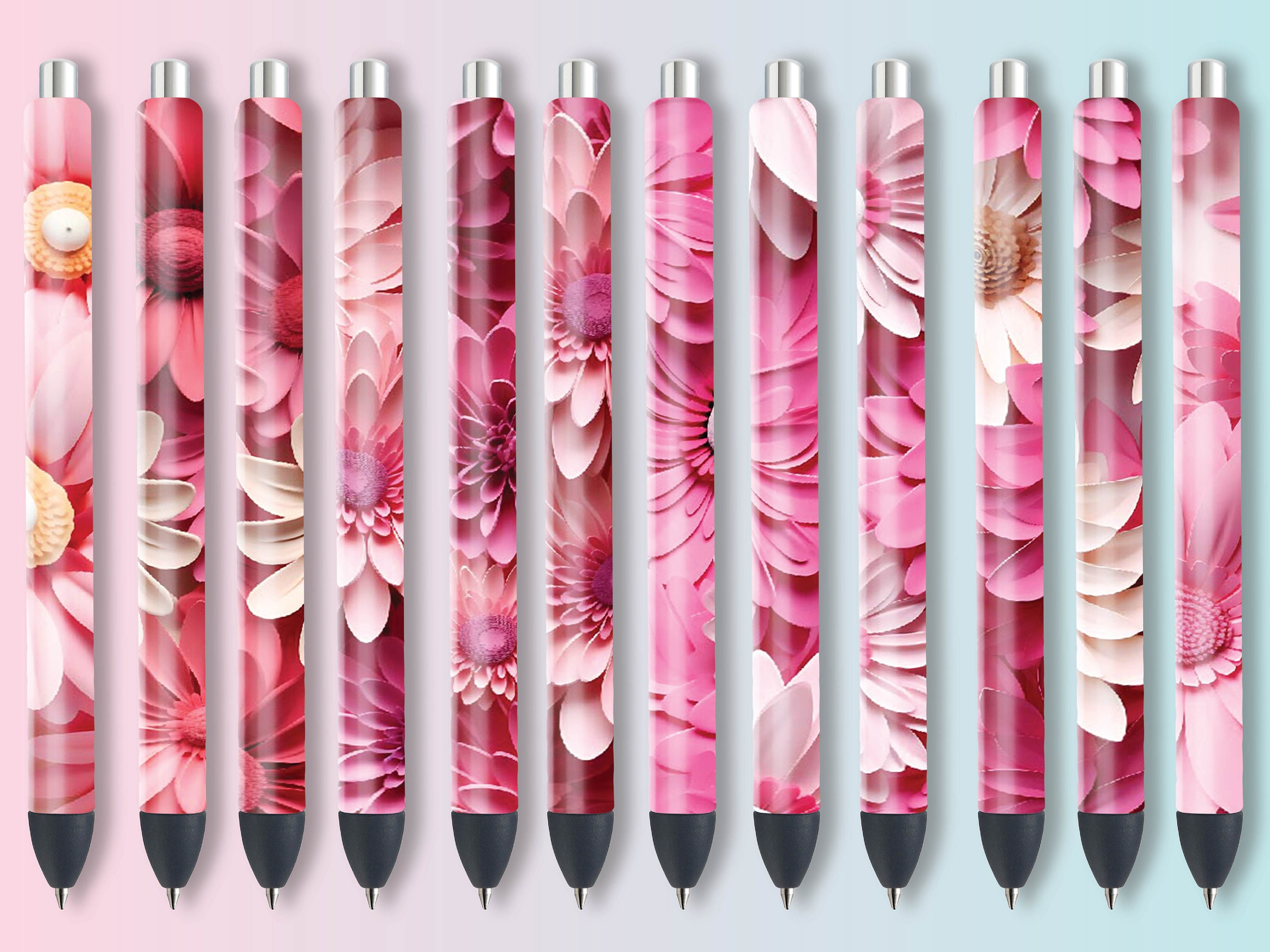 80 3D Floral Pen Wrap Bundle Pen Wrap Sublimation Designs - Etsy
