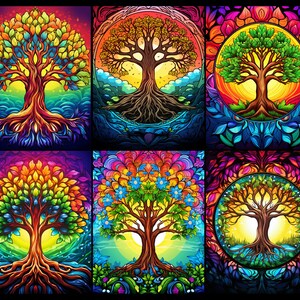 50 Tree Root Coloring Pages, Stress Relieve Mandalas, Printable ...