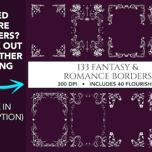 38 Fantasy Art Borders - Ornate PNG Clipart Set (digital Download) - Etsy