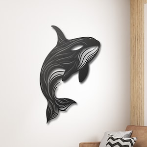 Orca Whale Metal Wall Art, Whale Metal Wall Decor, Whale Metal Wall ...