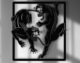 Metal Panther Sculpture - Etsy