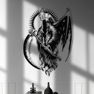 Grim Reaper Metal Wall Art / Reaper Metal Wall Sign / Gothic - Etsy