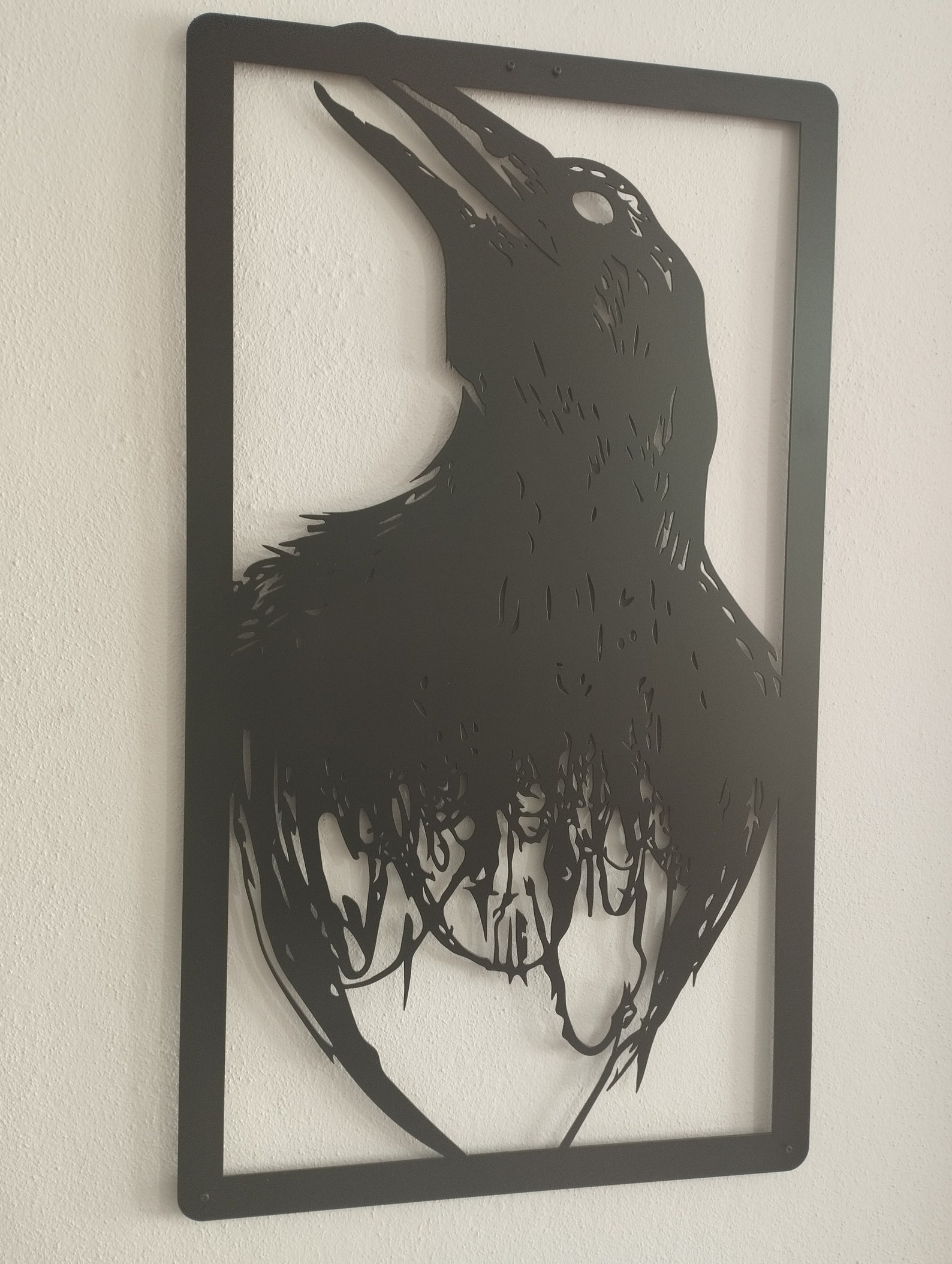 Crow Birdscrow Metal Wall Artcrow Wall Hangingbird Metal - Etsy