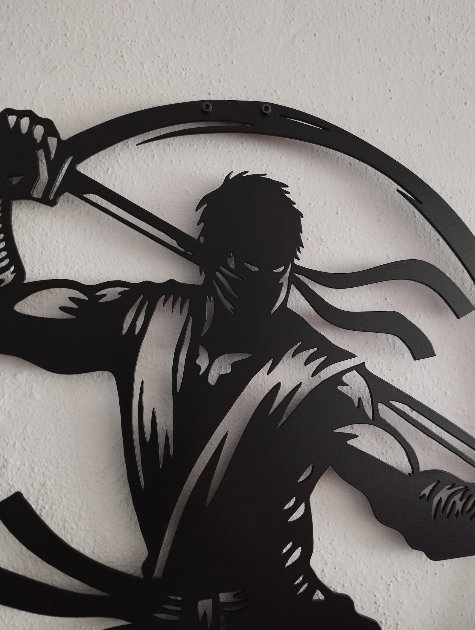 Japanese Samurai Metal Wall Art, Ninja Warrior Metal Wall Decor, Game ...