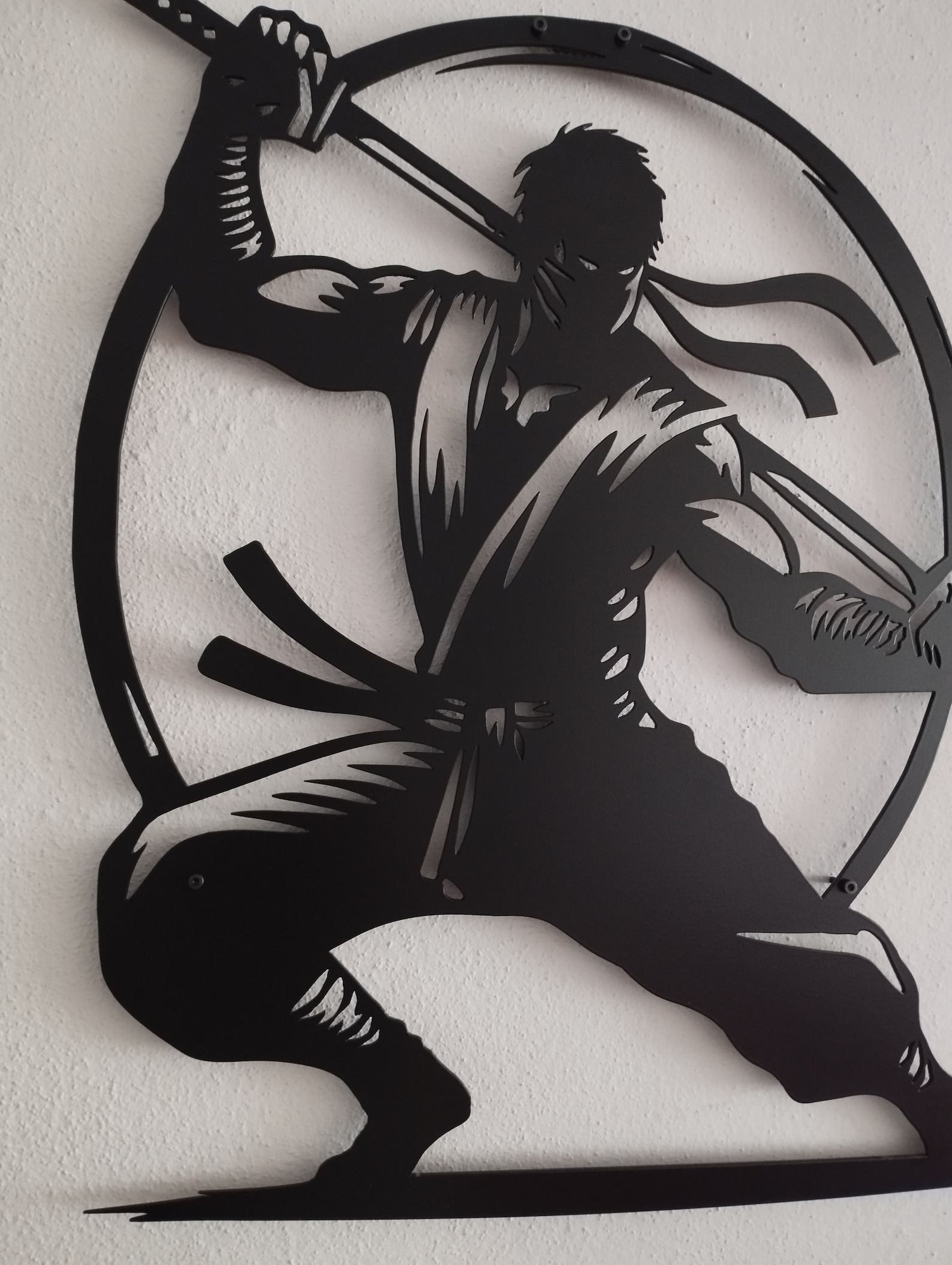 Japanese Samurai Metal Wall Art, Ninja Warrior Metal Wall Decor, Game ...