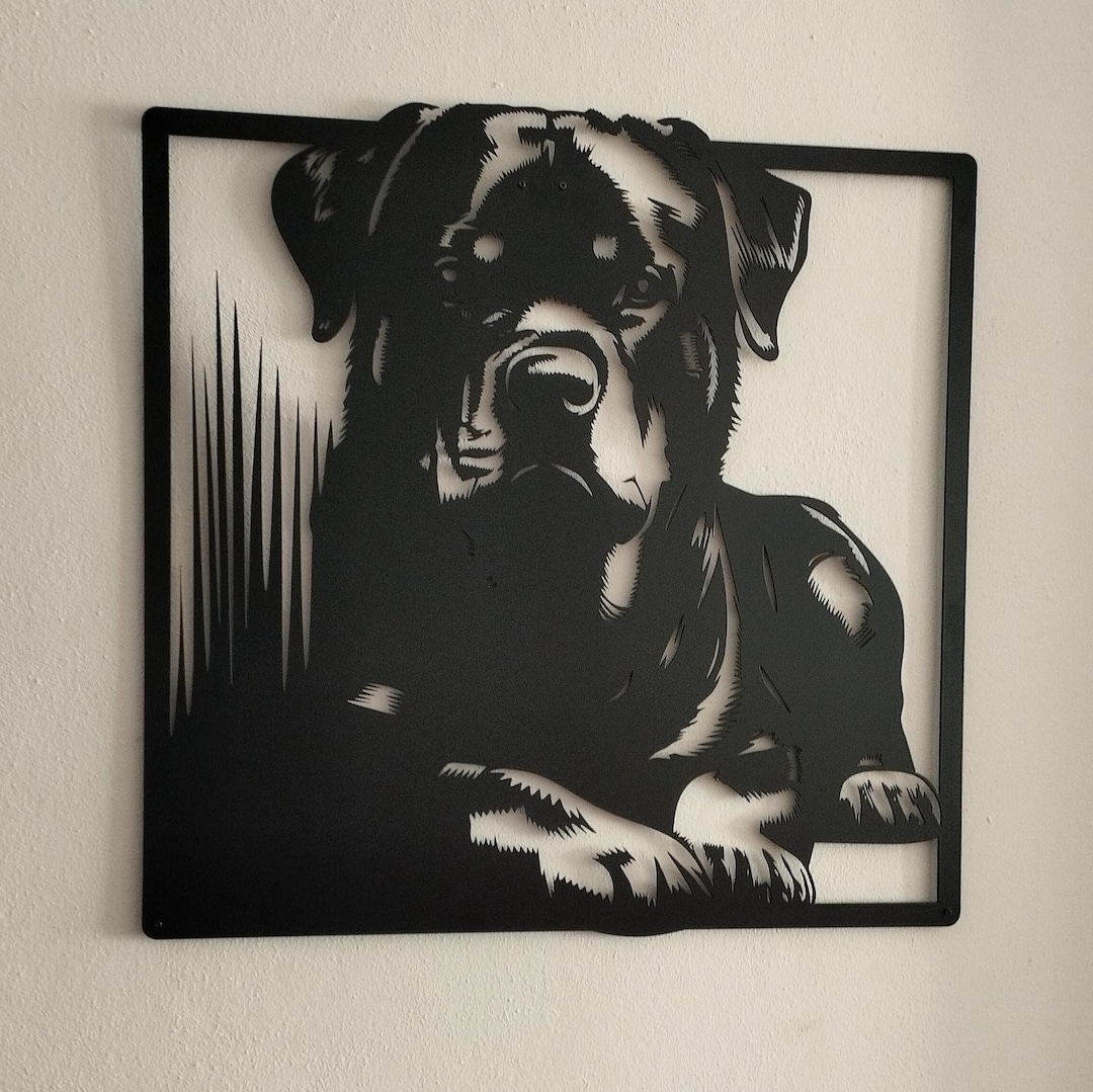 Rottweiler Metal Wall Decor, Dog Portrait Wall Art, Rottweiler Gift ...
