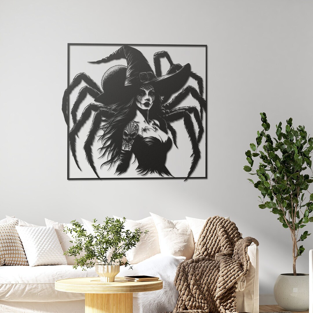 Spider Woman Metal Wall Art, Gothic Woman Sculpture, Gothic Wall Decor ...