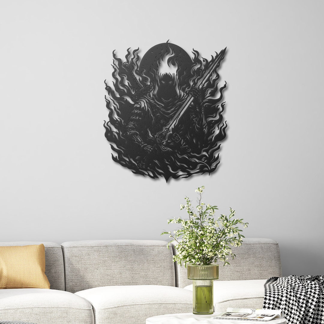 Grim Reaper Metal Wall Decor / Ghost Warrior Metal Wall Sign / / Reaper ...