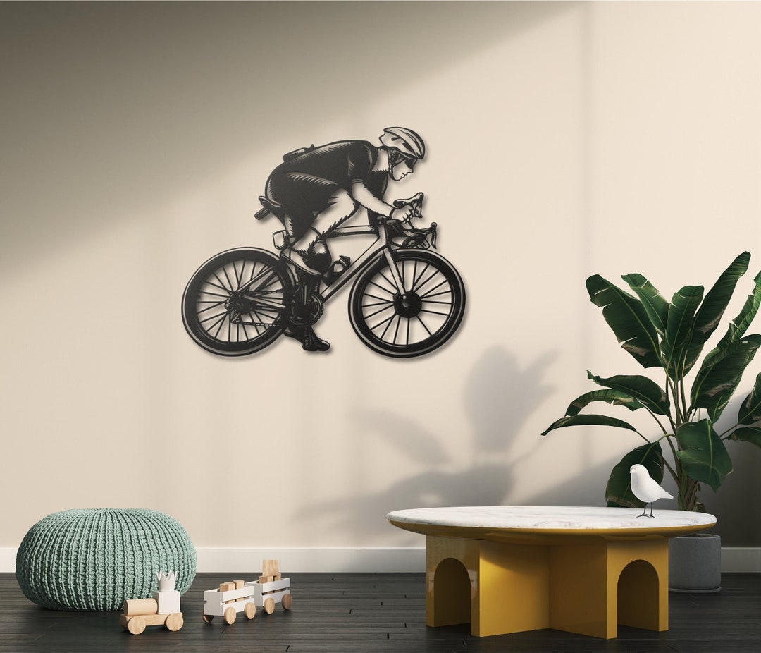 Bicycle Metal Wall Decor, Bicycle Racer Wall Art, Cycling Gifts, Garage ...